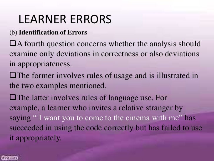 Learner errors