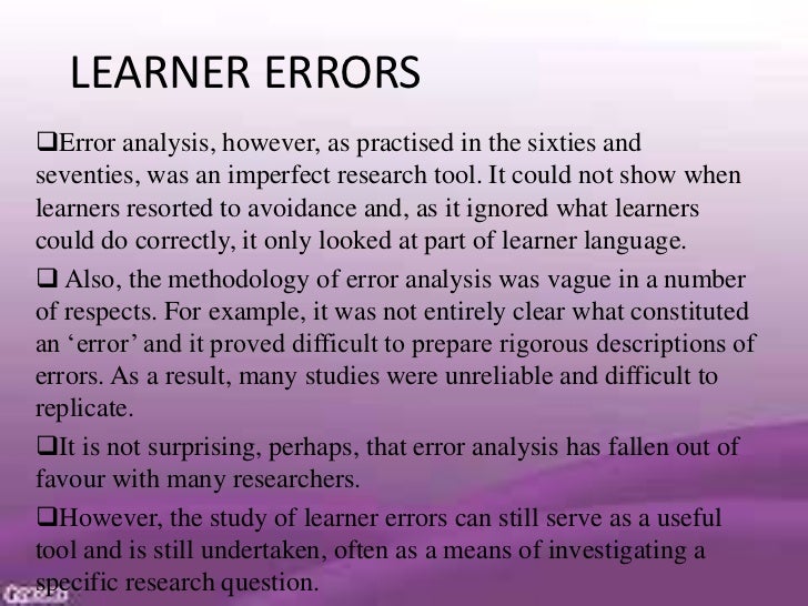 Learner errors