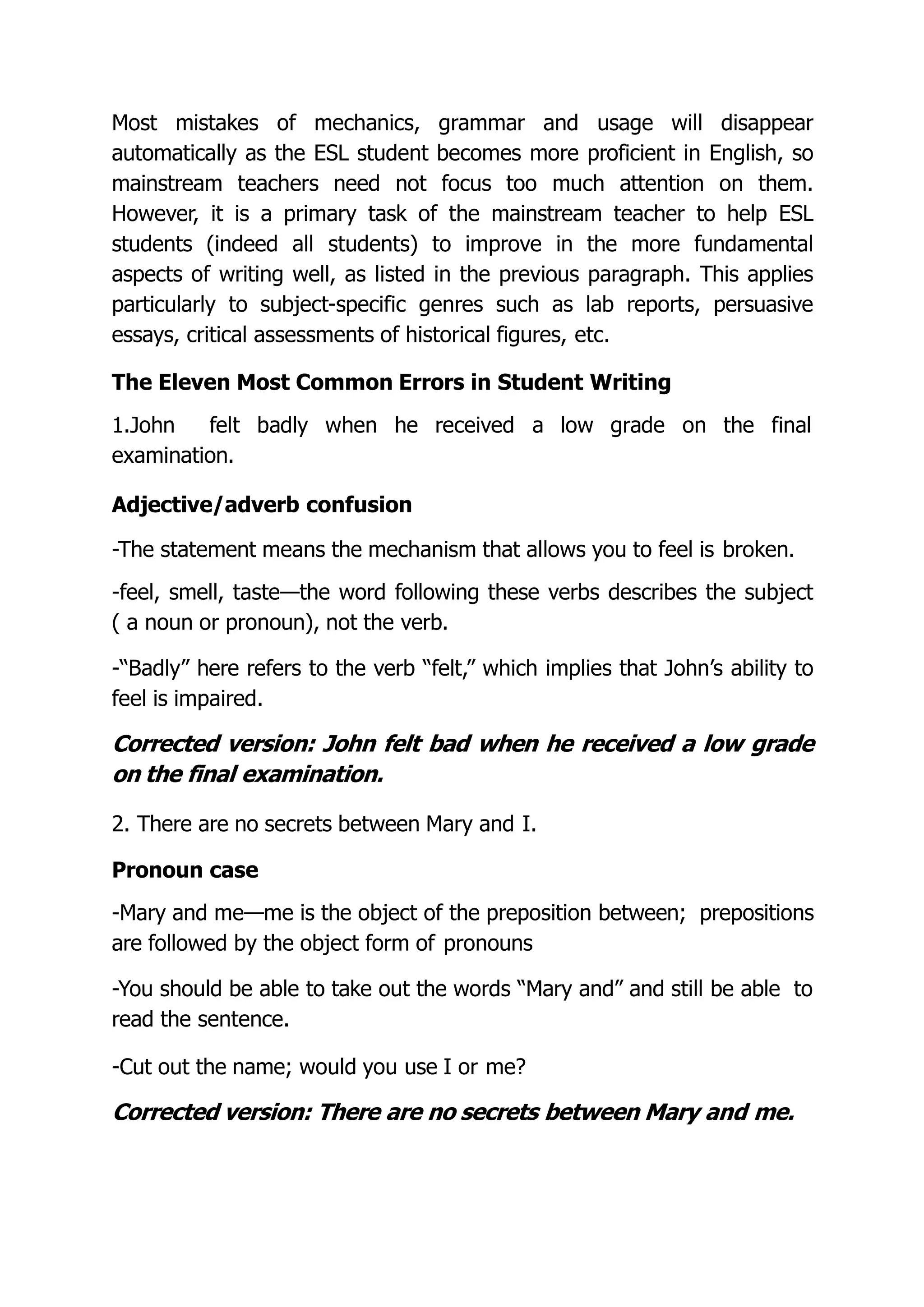 Learner errors | PPTX