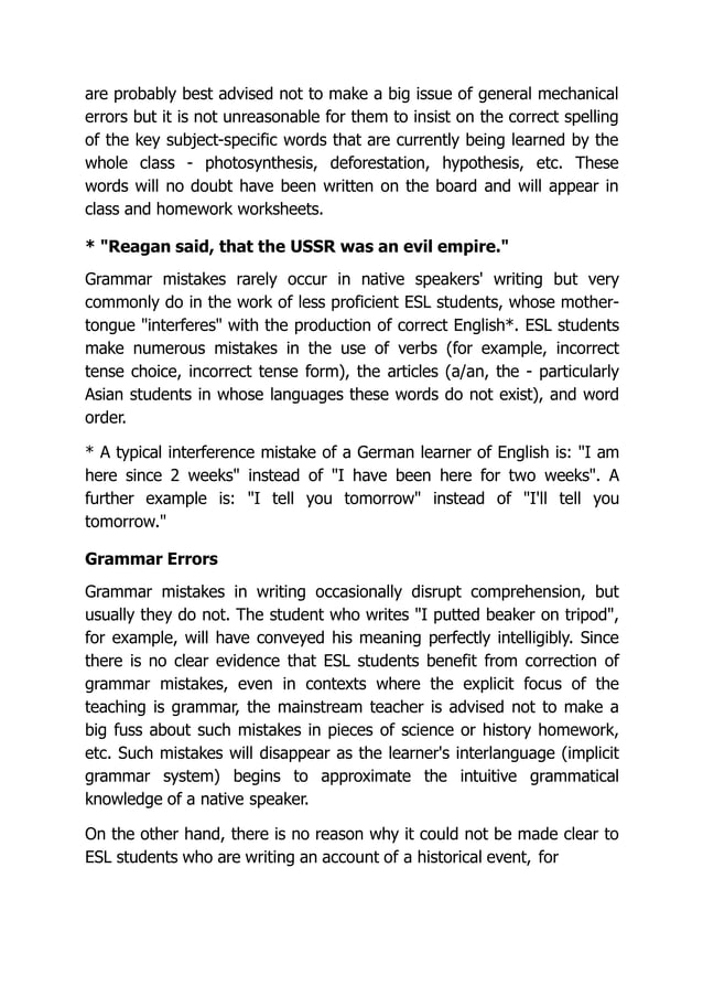 Learner errors | PDF