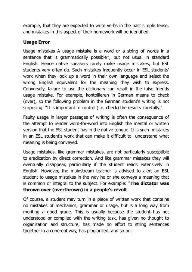 Learner errors | PDF