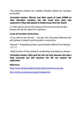 Learner errors | PPTX