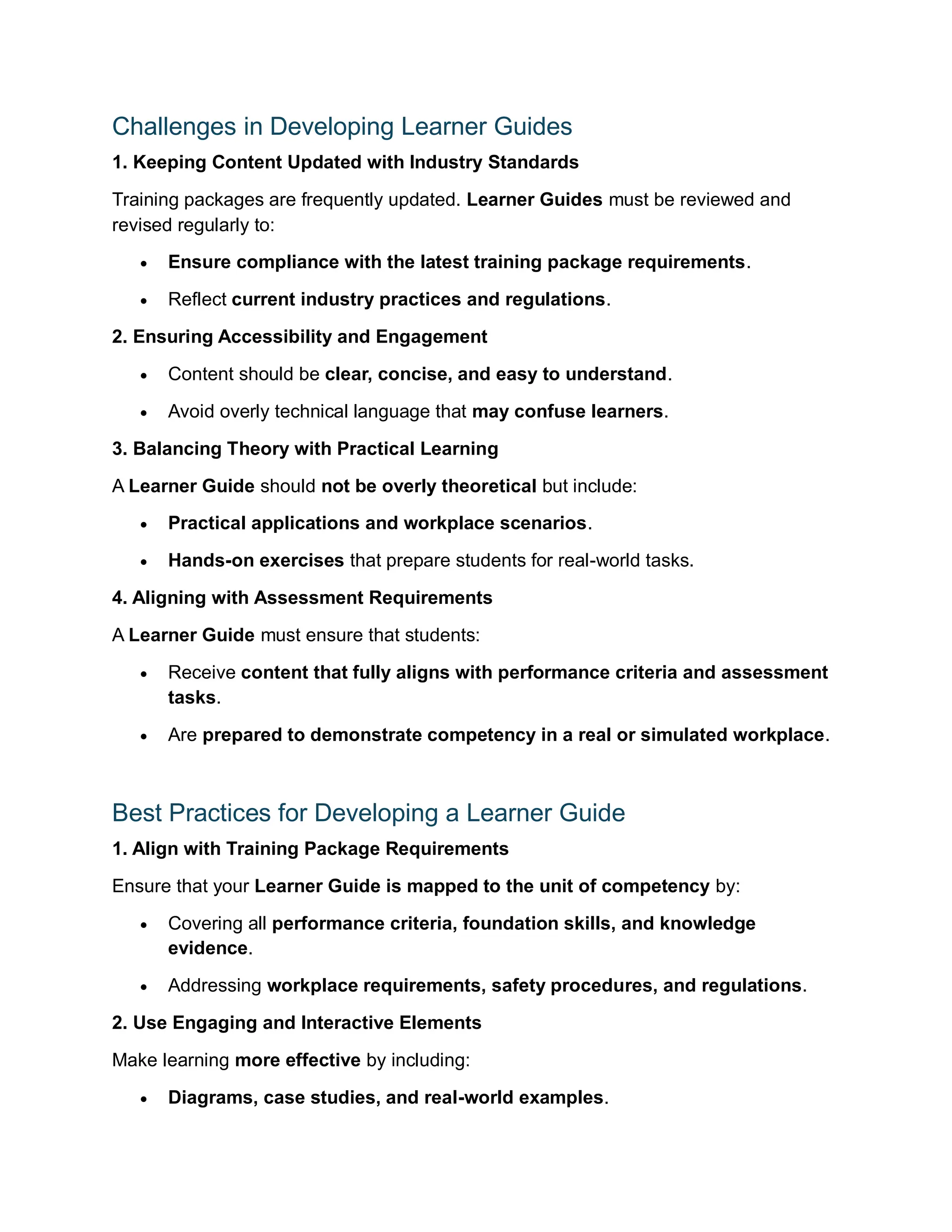 Learner Guide for RTOs: Structure, Benefits & Best Practices | PDF