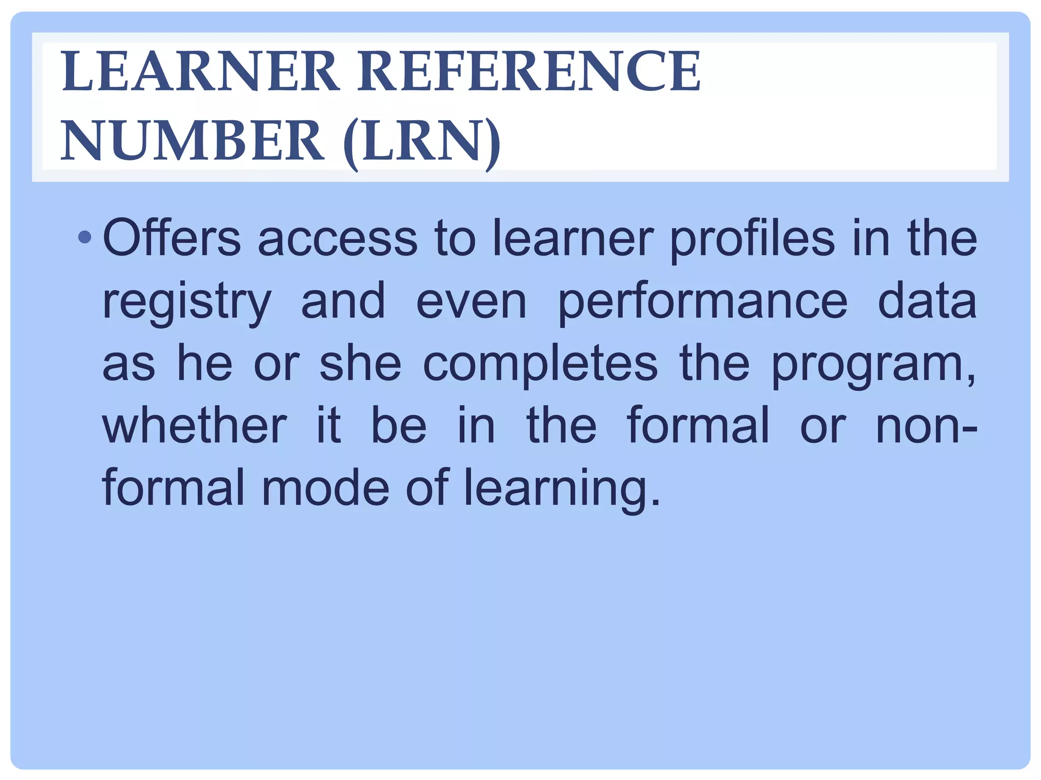Learner information system | PPTX