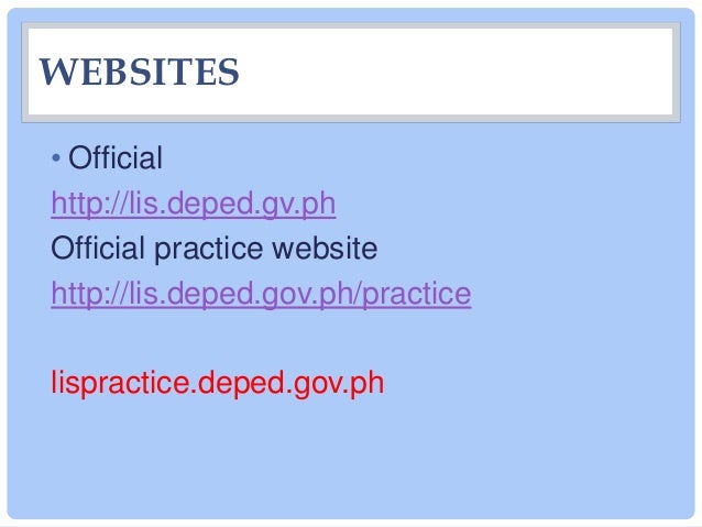 Http Lisdepedgovphschool Forms Login