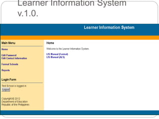 Learner information system v.2.0. | PPTX