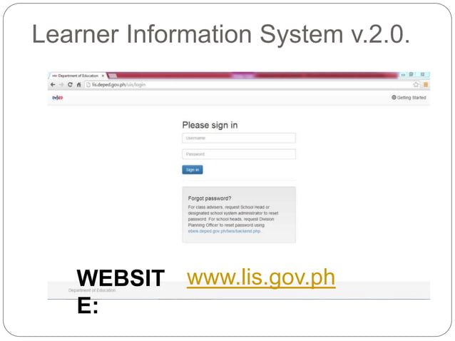 Learner Information System (LIS) Training/ Seminar Module (for Class ...