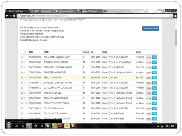 Learner Information System (LIS) Training/ Seminar Module (for Class ...