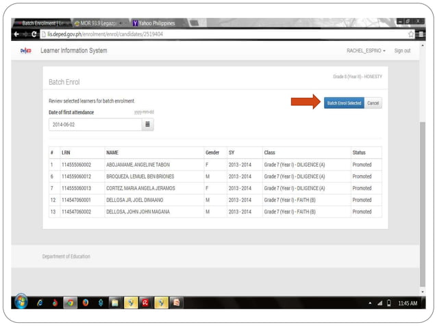Learner Information System (LIS) Training/ Seminar Module (for Class ...