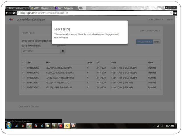 Learner Information System (LIS) Training/ Seminar Module (for Class ...