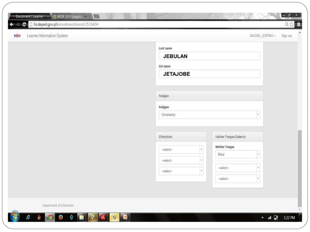 Learner Information System (LIS) Training/ Seminar Module (for Class ...