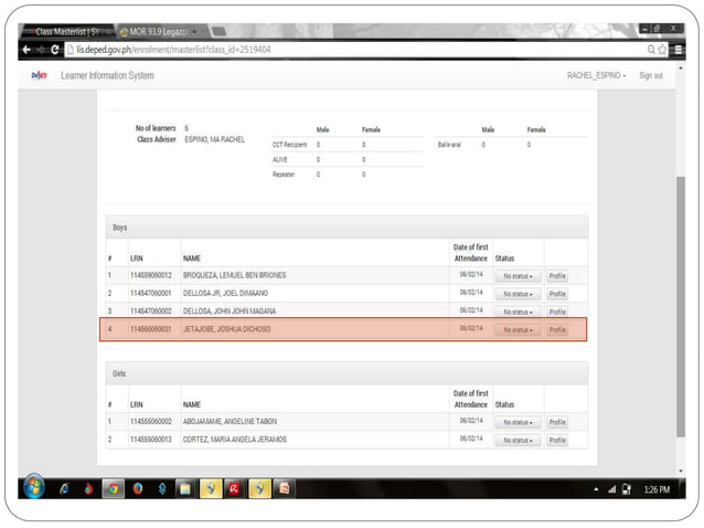 Learner Information System (LIS) Training/ Seminar Module (for Class ...