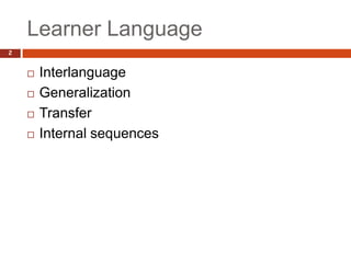 Learner language | PPTX