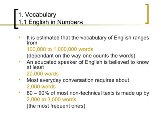 Learner Language: Vocabulary and Phonology | PPT