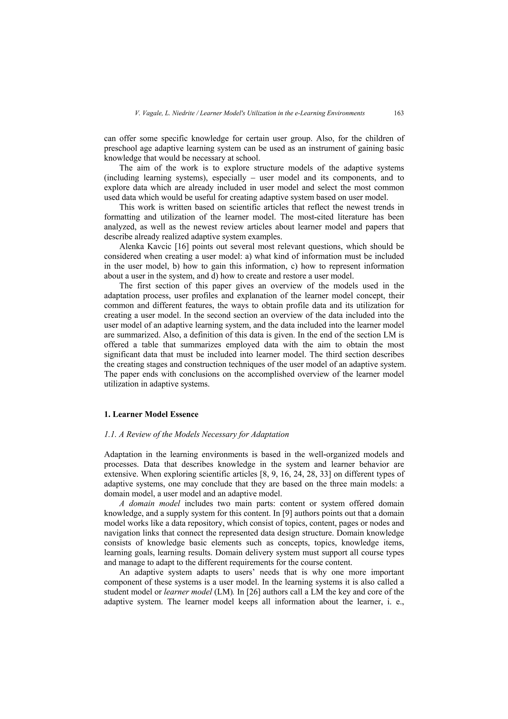 Learner Model's Utilization in the e-Learning Environments | PDF