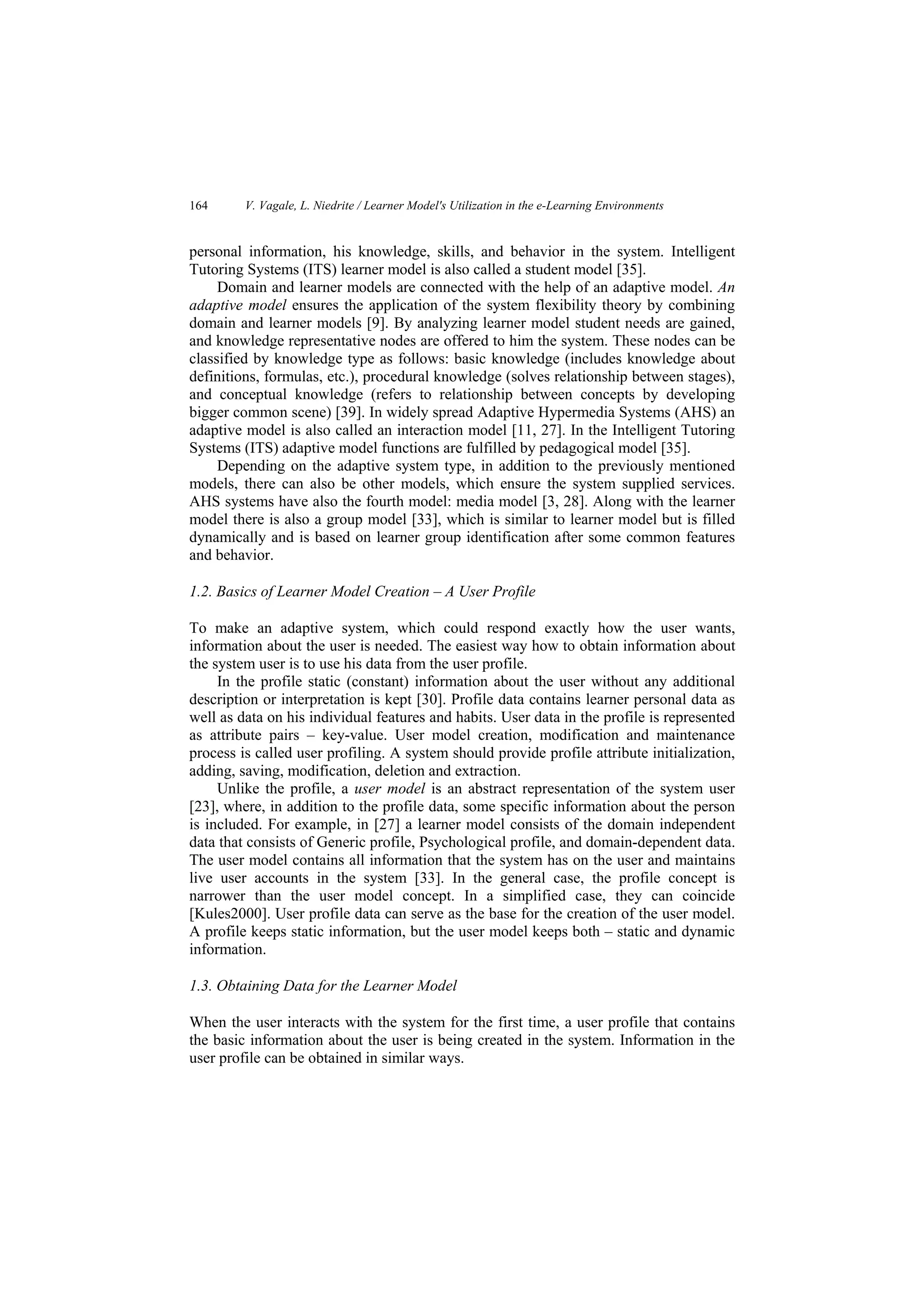 Learner Model's Utilization in the e-Learning Environments | PDF