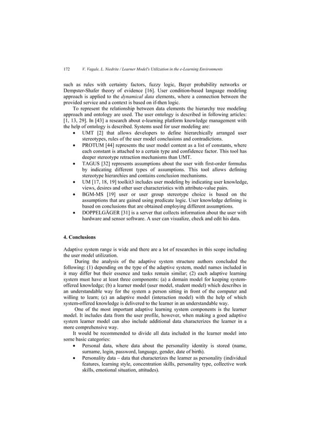 Learner Model's Utilization in the e-Learning Environments | PDF