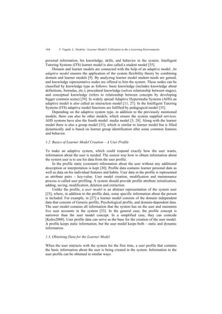 Learner Model's Utilization in the e-Learning Environments | PDF