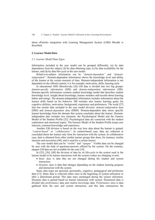 Learner Model's Utilization in the e-Learning Environments | PDF