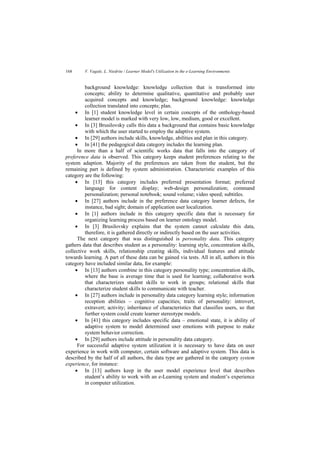 Learner Model's Utilization in the e-Learning Environments | PDF