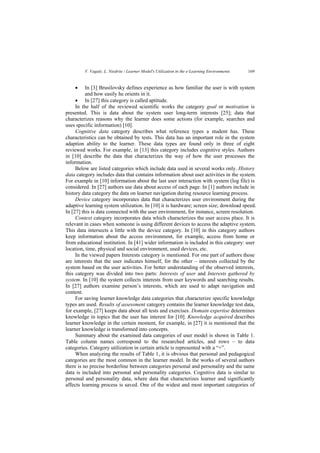 Learner Model's Utilization in the e-Learning Environments | PDF