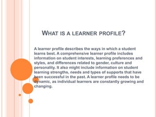 Learner profile | PPTX