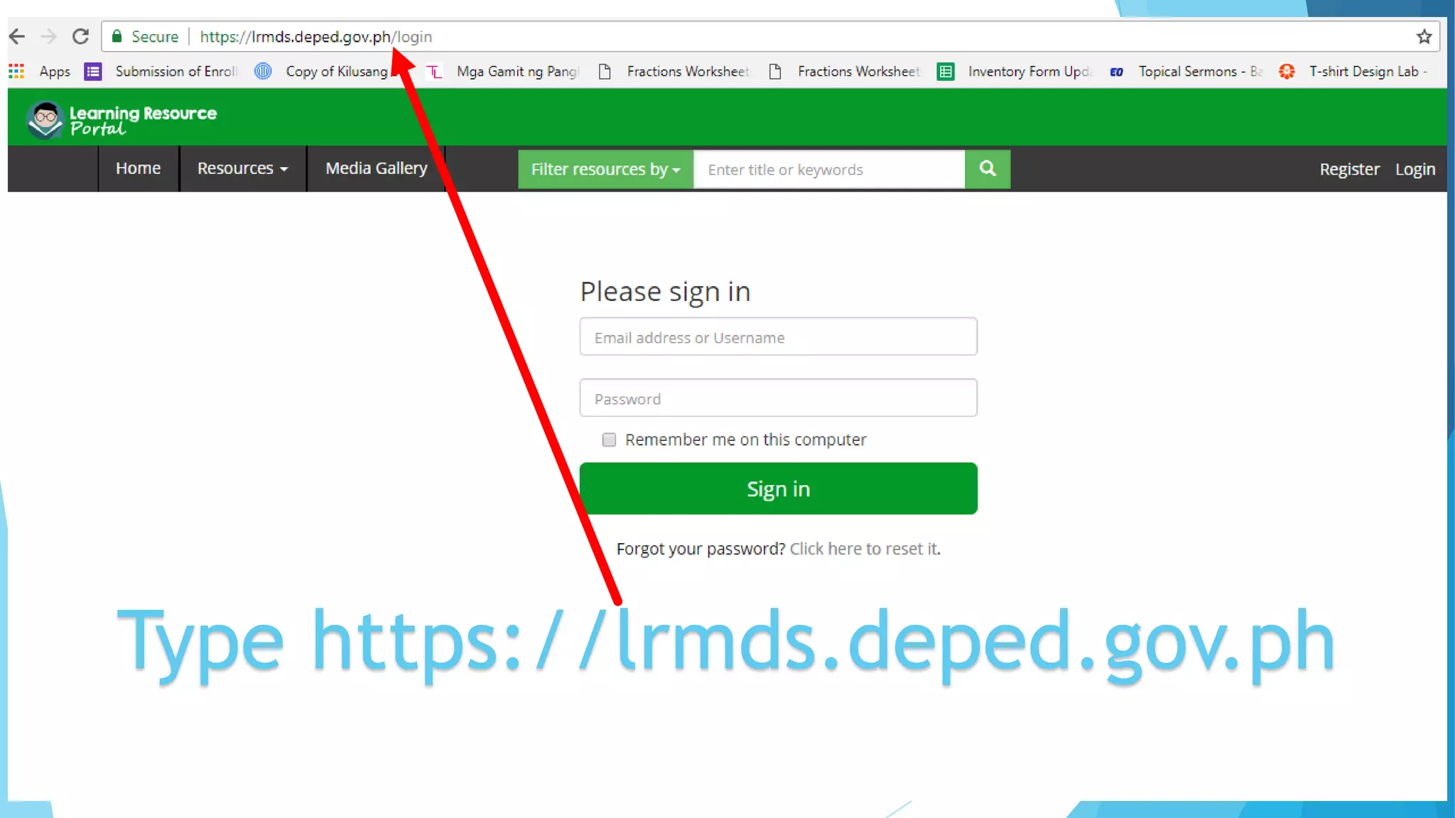 Learner resource portal registration tutorial | PPTX