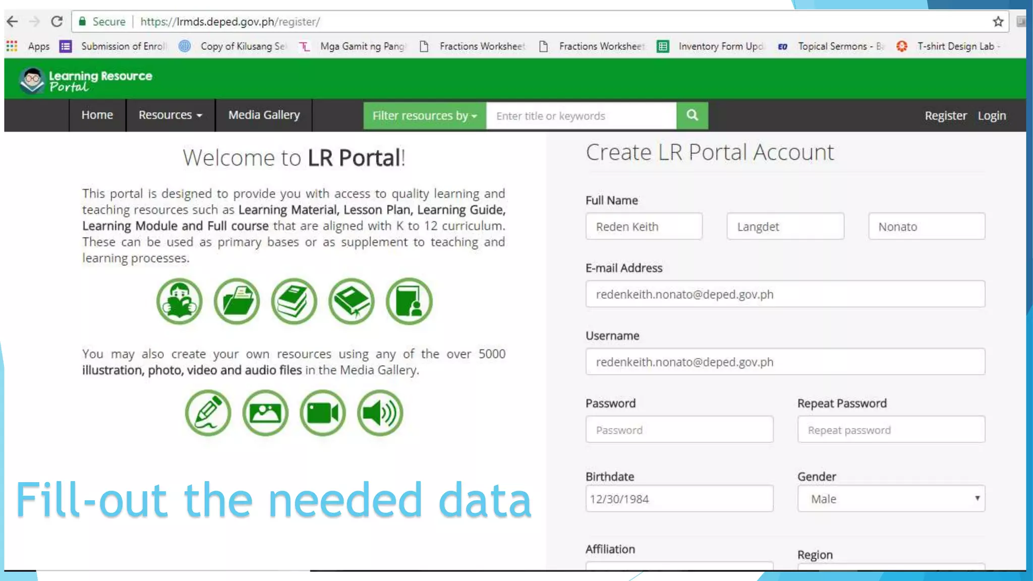 Learner resource portal registration tutorial | PPTX