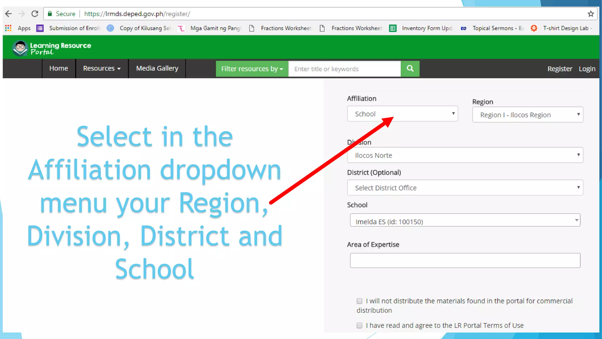 Learner resource portal registration tutorial | PPTX
