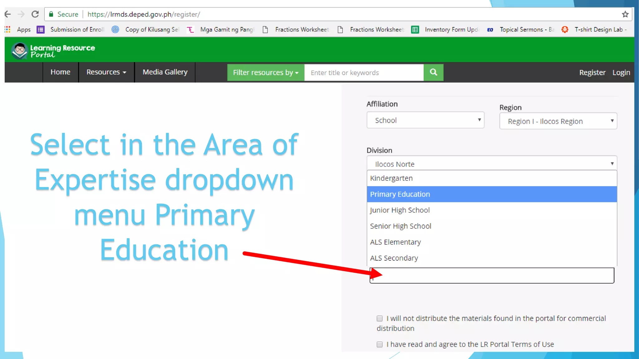 Learner resource portal registration tutorial | PPTX