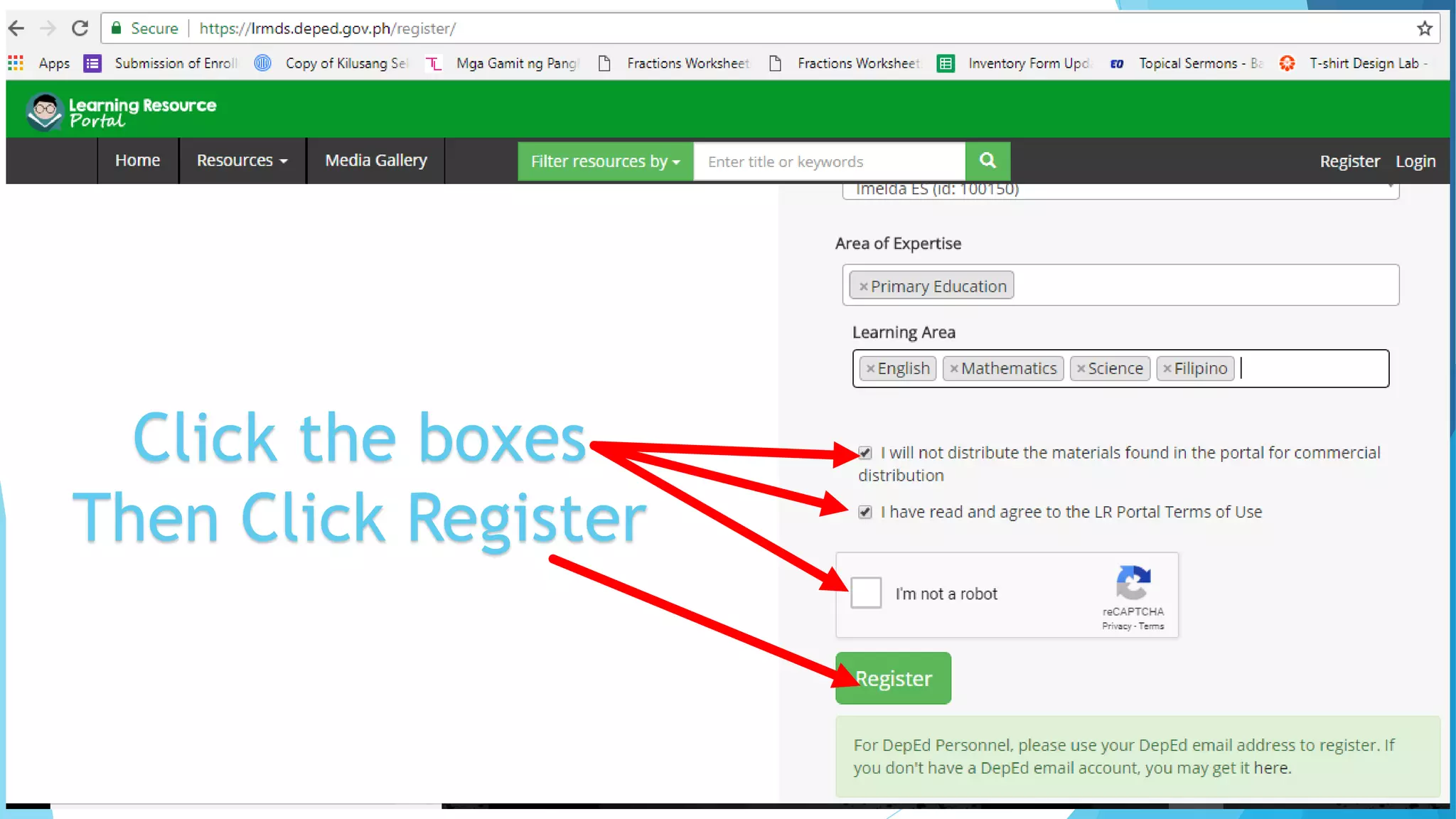 Learner resource portal registration tutorial | PPTX