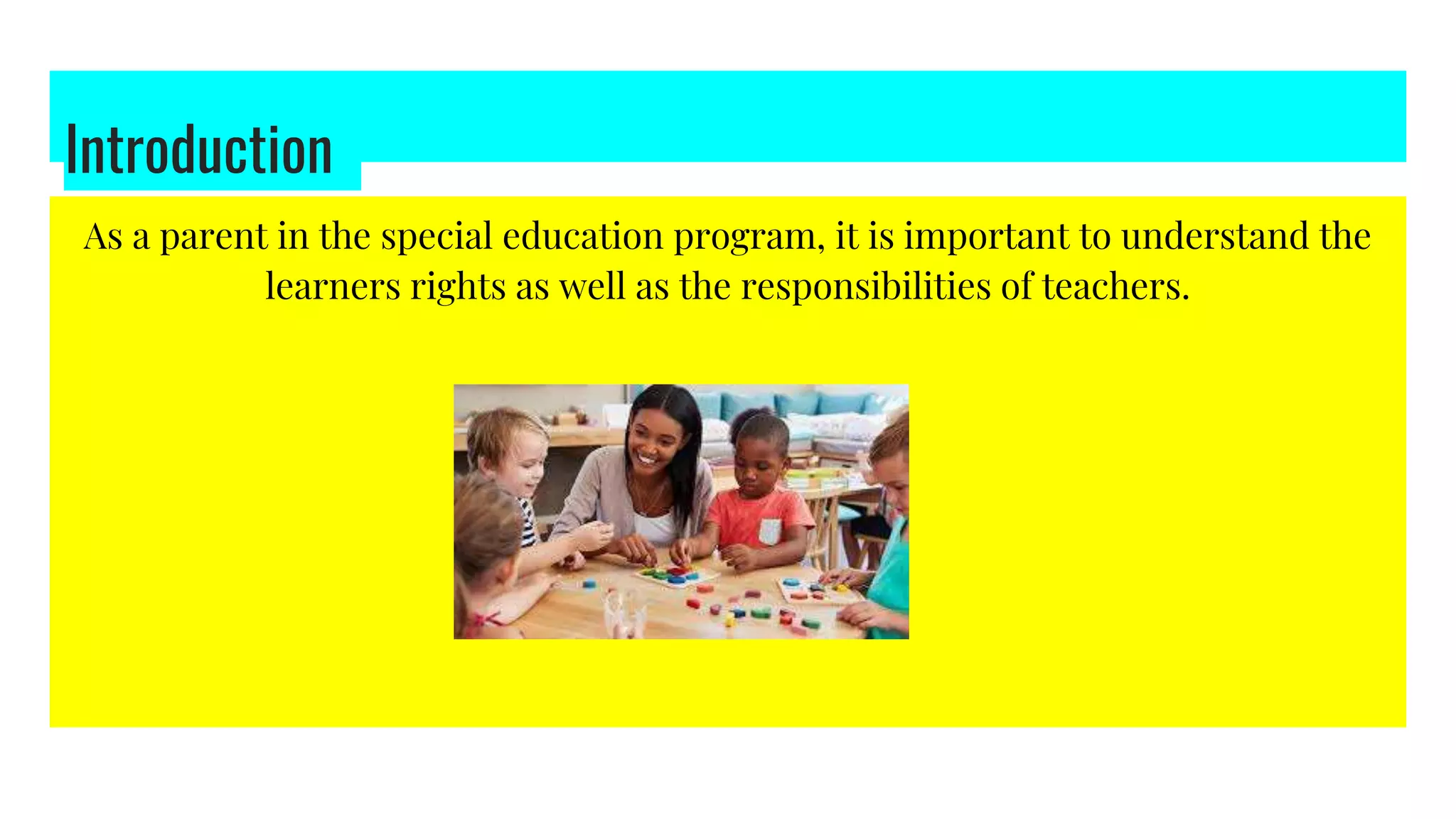 Learner rights and teacher responsibilities presentation | PPTX
