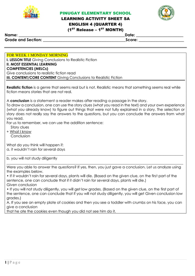 LEARNERS ACTIVITY SHEET QUARTER 4_ENG SCIE MATH FILIPINO_1ST RELEASE ...