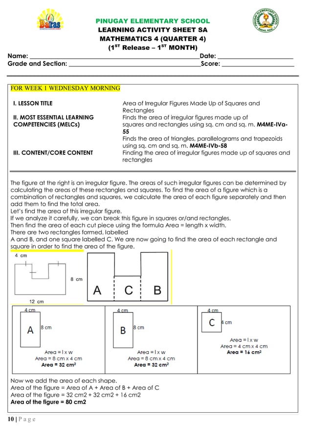 LEARNERS ACTIVITY SHEET QUARTER 4_ENG SCIE MATH FILIPINO_1ST RELEASE ...