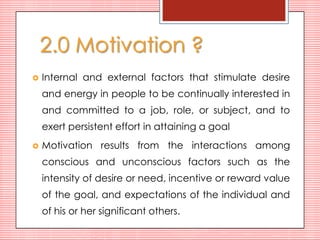Learner's attitude and motivation | PPTX