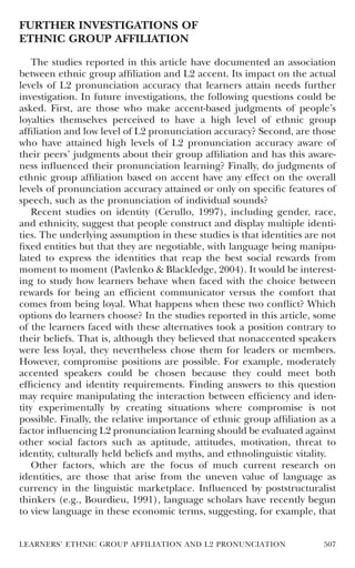 Learners Ethnic Group Affiliation And L2 Pronunciation Accuracy A ...