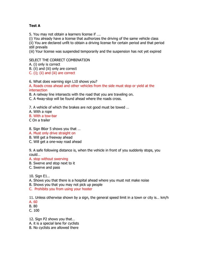 Learners test a | DOC