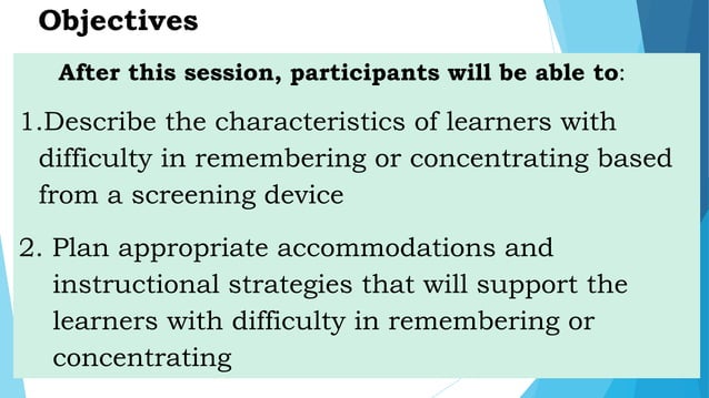 LEARNERS WITH DIFFICULTY IN REMEMBERING AND CONCENTRATING.pptx | Special Education | Education
