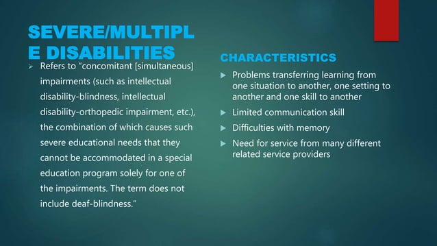 Learners with exceptionalities | PPTX | Brain and Nervous System Disorders | Diseases and Conditions