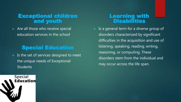 Learners with exceptionalities | PPTX | Brain and Nervous System Disorders | Diseases and Conditions