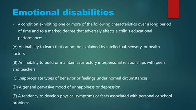 Learners with exceptionalities | PPTX | Brain and Nervous System Disorders | Diseases and Conditions