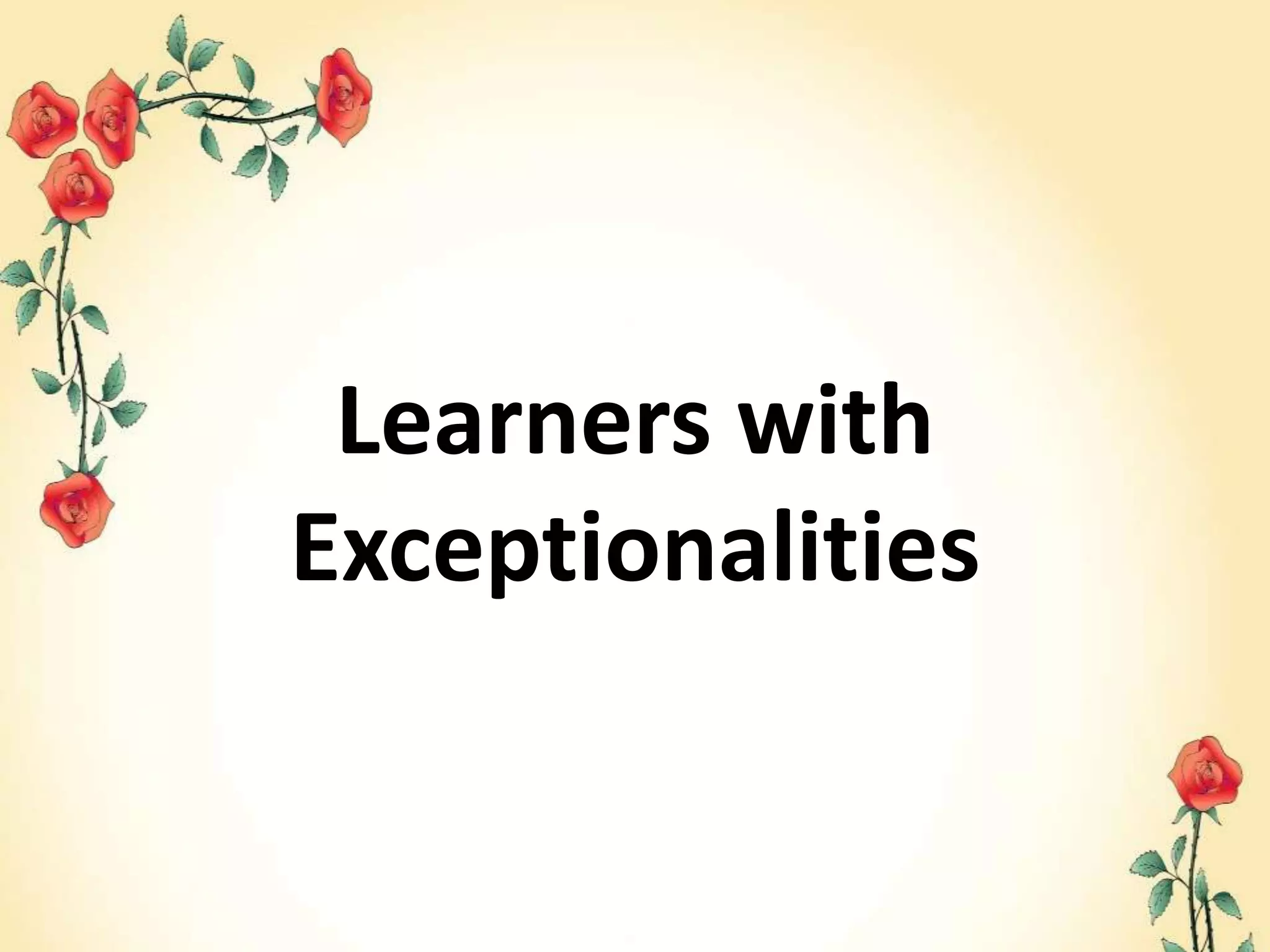 Learners with exceptionalities | PPTX