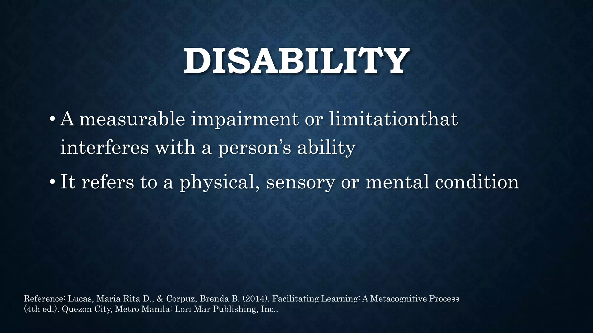 Learners with exceptionalities | PPTX