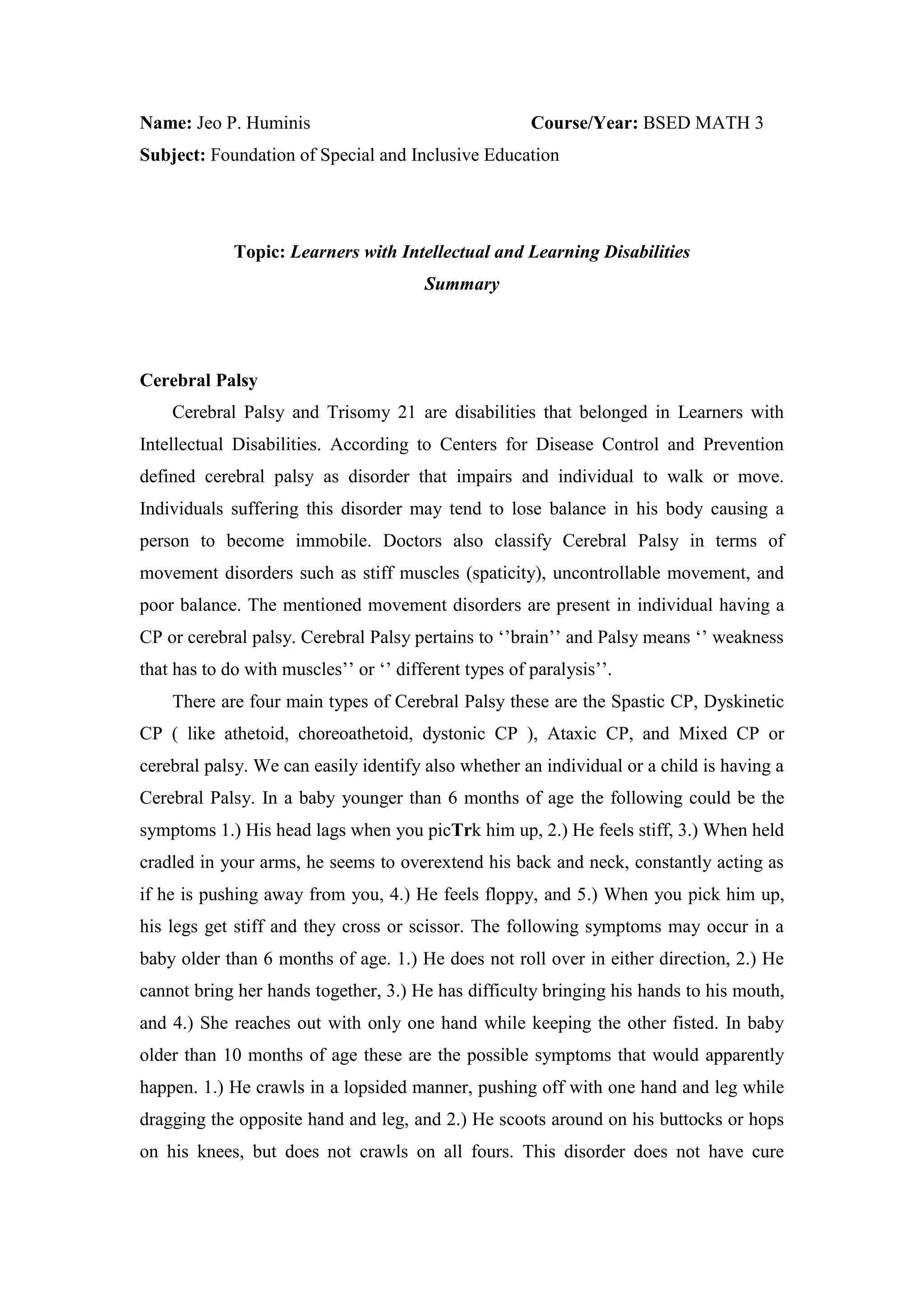 Learners with Intellectual and Learning disabilities Summary.docx