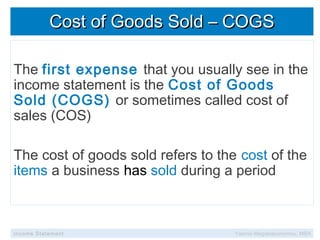 Learn Finance - Income Statement | PPT