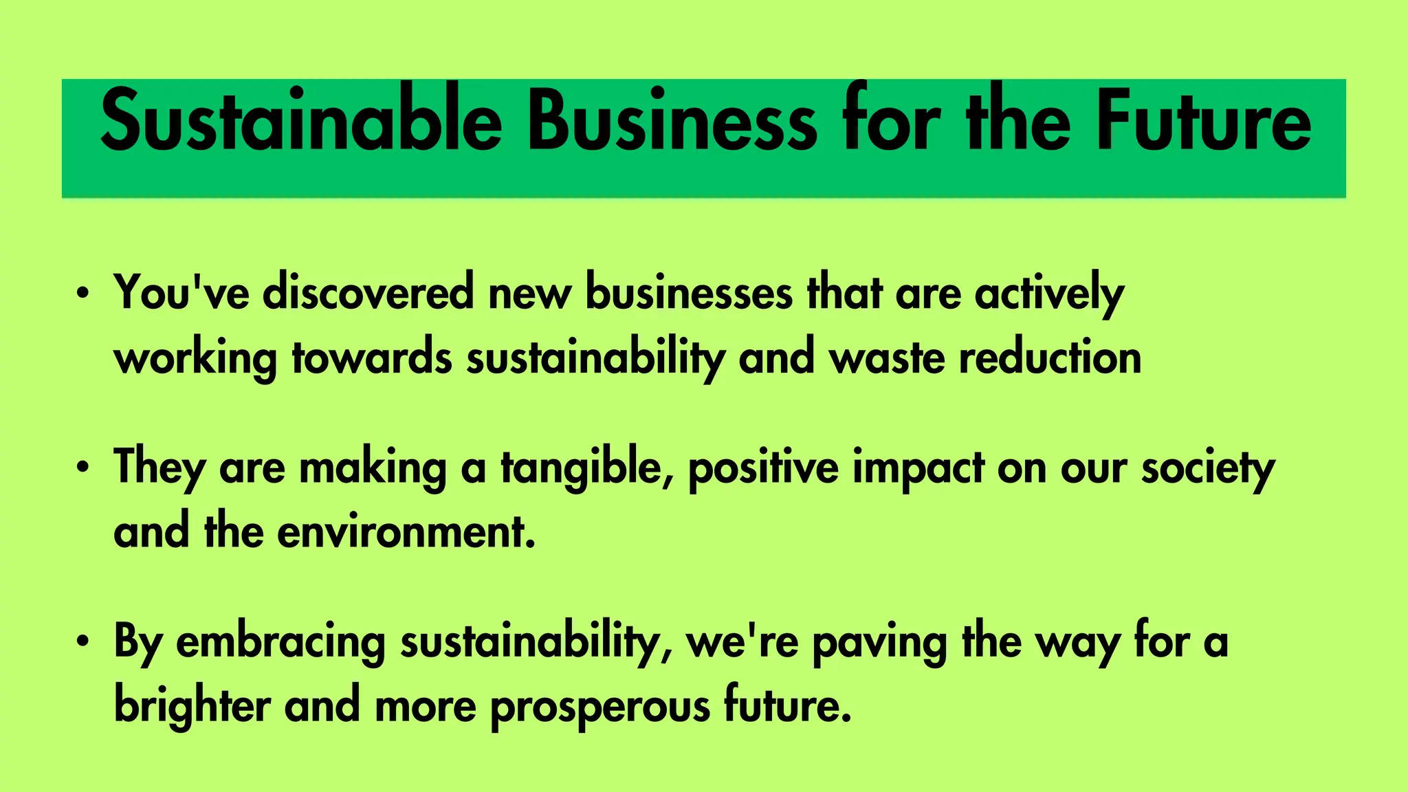 Learn from Examples Innovative Sustainable Businesses | PPT