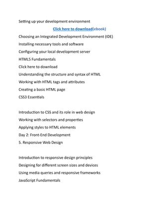 learn full stack web development.pdf | Web Design and HTML | Internet