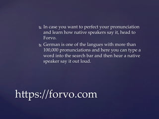 Top Twenty German Words for Absolute Beginners | PPT