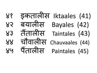 Learn Hindi Numbers in Hindi | PPTX