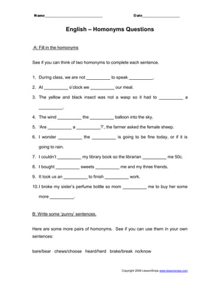 Learnhomonyms | PDF | Free Download